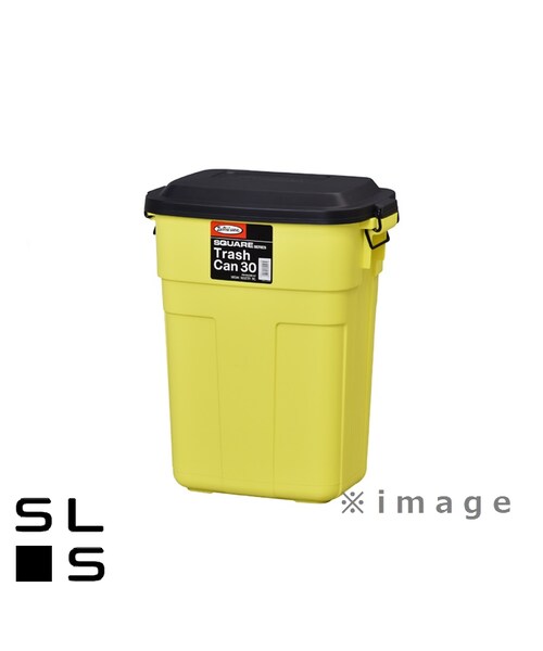 no brand（ノーブランド）の「トラッシュカン イエロー W39/D27/H48.6cm 蓋開閉型 ゴミ箱 大型ゴミ箱 日本製 azu-l941y（ダストボックス）」 - WEAR