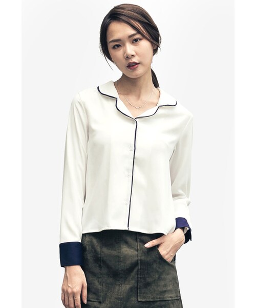 Kodz（-）の「Lined Scallop Collar Blouse（）」 - WEAR
