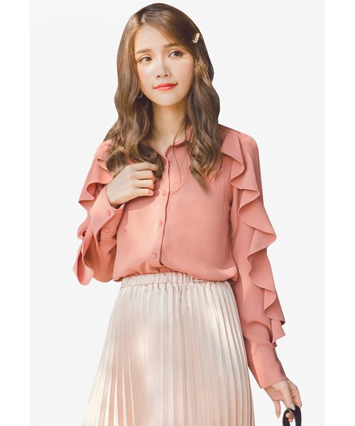 YOCO（ヨーコー）の「Buttoned Shirt With Frill Sleeves（）」 - WEAR