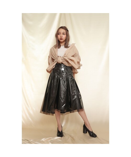 FICTION TOKYO（フィクショントーキョー）の「【予約商品】Fake leather + PVC Skirt（スカート）」 - WEAR