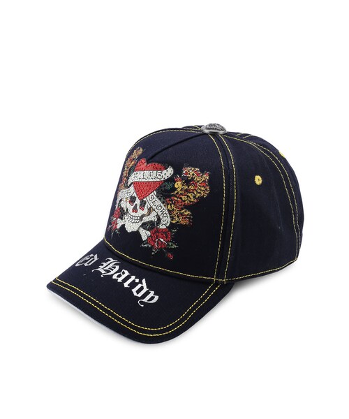 Ed Hardy（エドハーディー）の「Ed Hardy Skull & Heart Rhinestone Embroidered ...