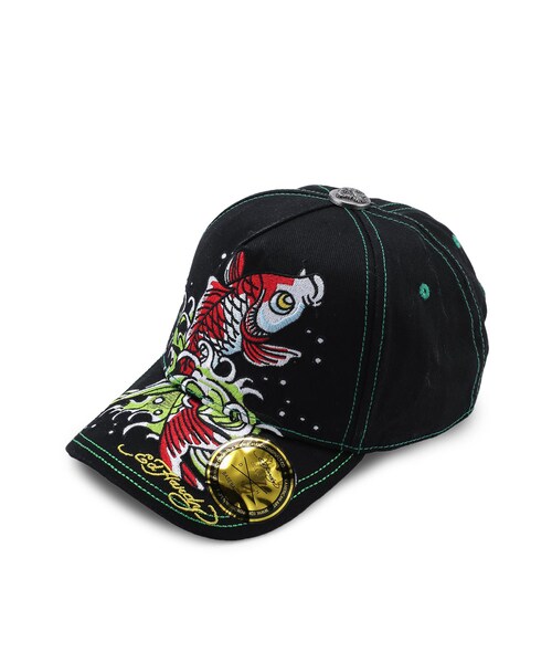 Ed Hardy（エドハーディー）の「Ed Hardy Koi Tattoo Embroidered Baseball Cap in ...
