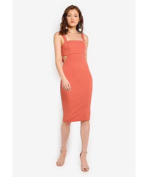 Boohoo（ブーフー）の「Square Neck Cut Out Side Midi Dress（）」 - WEAR