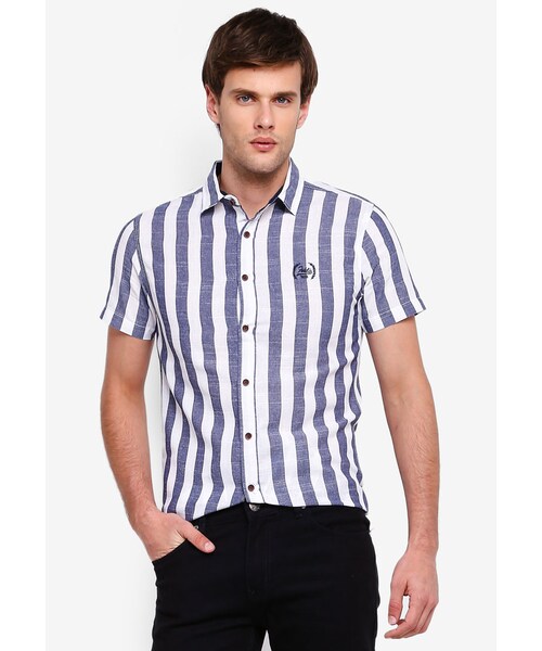 Fidelio（-）の「Vertical stripes Contrasted Sleeves Shirt（）」 - WEAR