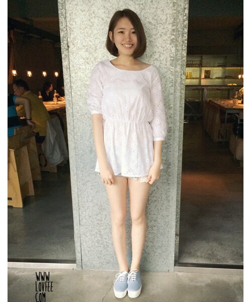 LOVFEE（ラッフィ）の「氣質花朵縷空七分傘擺上衣（）」 - WEAR