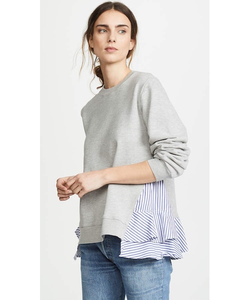 CLU（クリュ）の「Clu Contrast Ruffle Pullover（）」 - WEAR