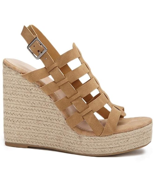 FOREVER 21（フォーエバー トゥエンティーワン）の「Forever 21 Caged Espadrille Wedges（サンダル ...