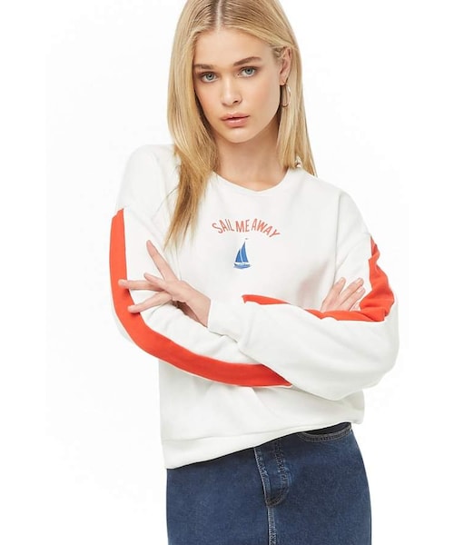 FOREVER 21（フォーエバー トゥエンティーワン）の「Forever 21 Sail Me Away Graphic Sweatshirt（スウェット）」 - WEAR