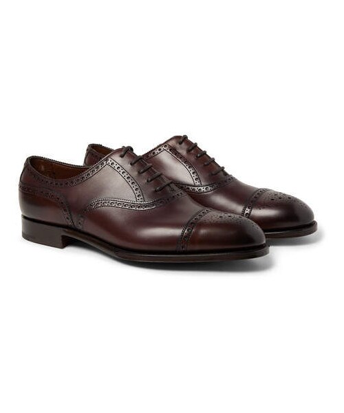 EDWARD GREEN（エドワードグリーン）の「Edward Green Cadogan Burnished-Leather Brogues ...