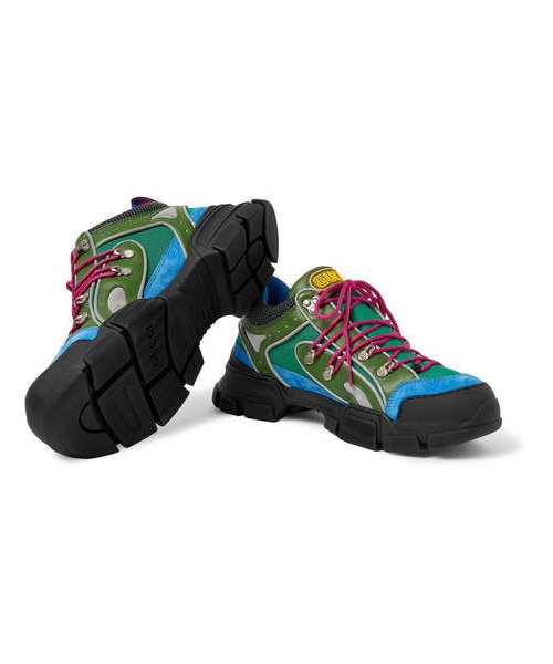 GUCCI（グッチ）の「Gucci Flashtrek Reflective Leather, Suede And Mesh Sneakers ...
