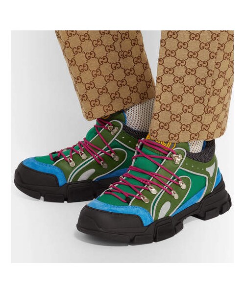 GUCCI（グッチ）の「Gucci Flashtrek Reflective Leather, Suede And Mesh Sneakers ...
