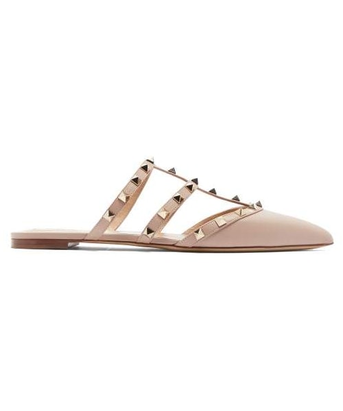 VALENTINO（ヴァレンティノ）の「Valentino - Rockstud Caged Leather Mules - Womens ...