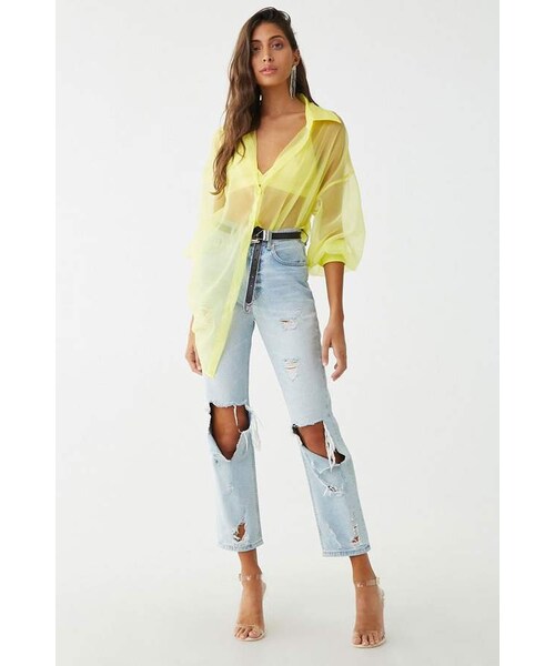 FOREVER 21（フォーエバー トゥエンティーワン）の「Forever 21 Oversized Sheer Shirt（）」 - WEAR