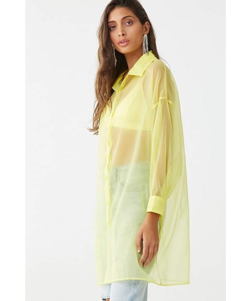FOREVER 21（フォーエバー トゥエンティーワン）の「Forever 21 Oversized Sheer Shirt（）」 - WEAR