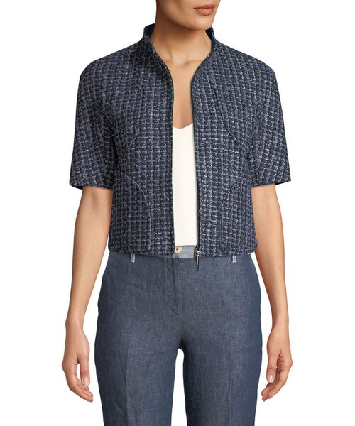 EMPORIO ARMANI（エンポリオアルマーニ）の「Emporio Armani 1/2-Sleeve Zip Front Tweed ...