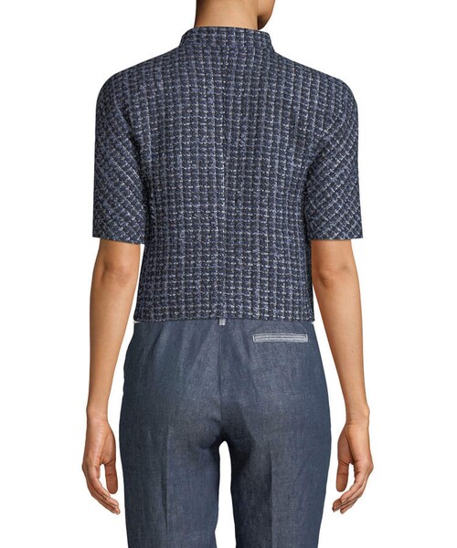 EMPORIO ARMANI（エンポリオアルマーニ）の「Emporio Armani 1/2-Sleeve Zip Front Tweed ...