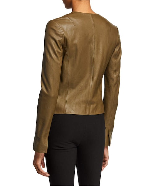 VINCE（ヴィンス）の「Vince Cross-Front Leather Moto Jacket（ライダースジャケット）」 - WEAR