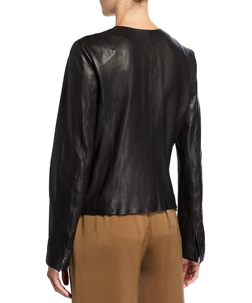 VINCE（ヴィンス）の「Vince Cross-Front Leather Moto Jacket（ライダースジャケット）」 - WEAR