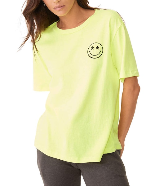MONROW（モンロー）の「Monrow Oversized Crewneck Tee with Embroidered Smiley ...