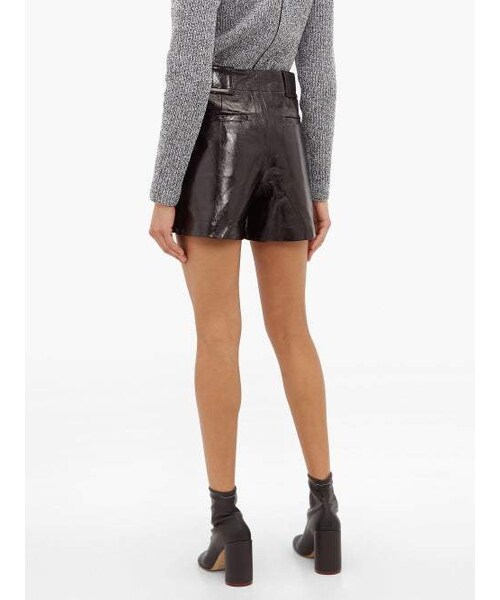 tibi（ティビ）の「Tibi - High Rise Pvc Coated Leather Shorts - Womens - Black（その他パンツ）」 - WEAR