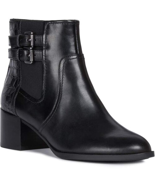 GEOX（ジェオックス）の「Geox Jacy Croc Embossed Block Heel Bootie（ブーツ）」 - WEAR