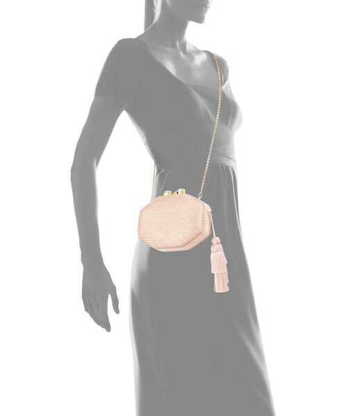 Rafe（レイフ）の「Rafe Sofia Straw Clutch Polygon Bag, Pink（クラッチバッグ）」 - WEAR