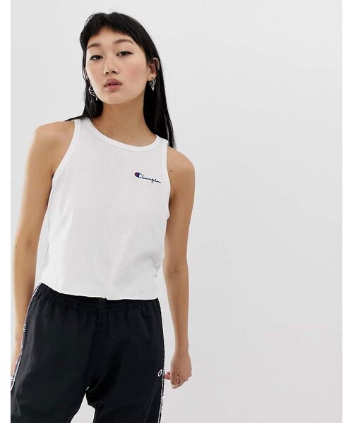 Champion（チャンピオン）の「Champion crop tank top with script logo（タンクトップ）」 - WEAR