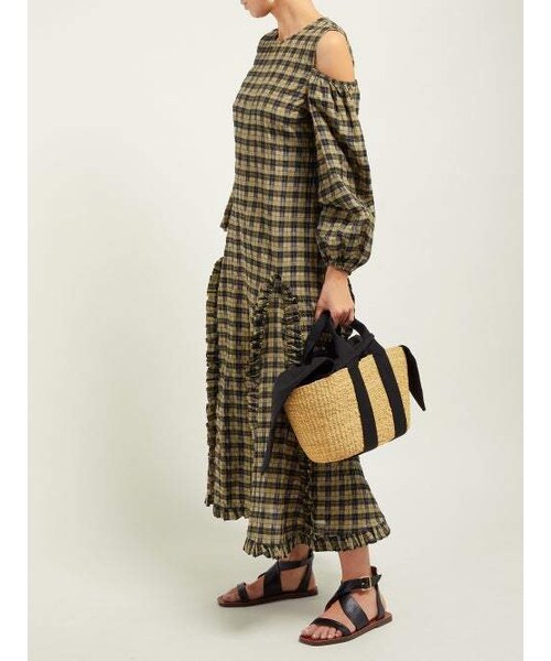 MUUN（ムーニュ）の「Muuñ Muun - George Canvas And Woven Grass Bag - Womens ...