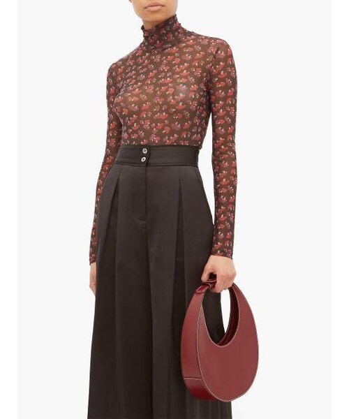 STAUD（スタウド）の「Staud - Roll Neck Mushroom Print Mesh Top - Womens - Black ...