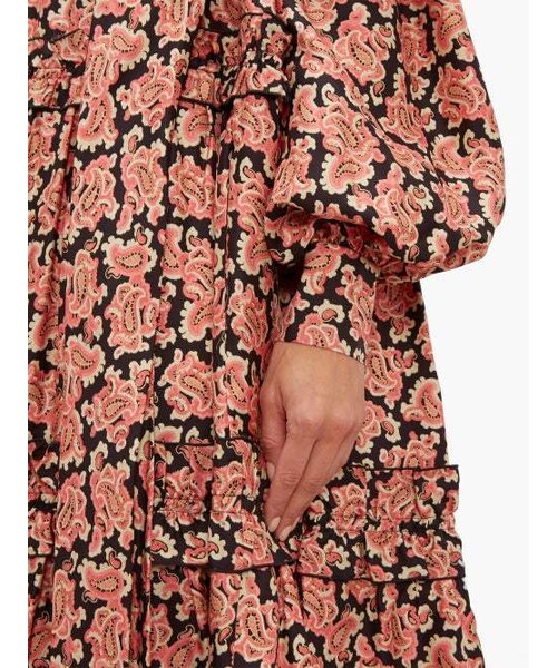 Marc Jacobs（マークジェイコブス）の「Marc Jacobs - Ruffled Paisley Print Silk Midi ...