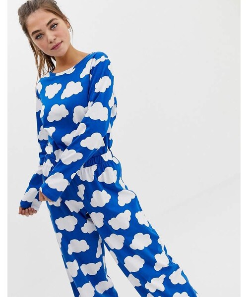 Asos（エイソス）の「Asos Design ASOS DESIGN mix & match cloud pyjama long ...