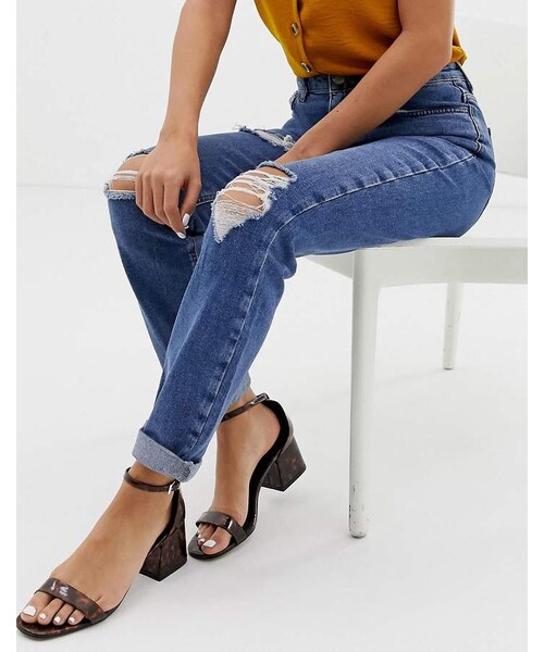 New look（ニュールック）の「New Look mom jean with rips in denim（デニムパンツ）」 - WEAR