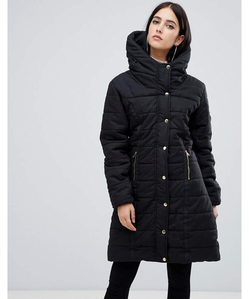 AX Paris （-）の「Ax Paris AX Paris belted padded jacket with faux fur ...