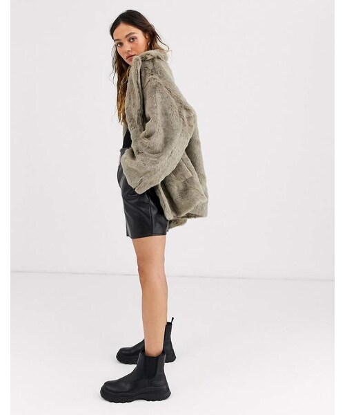 WEEKDAY（ウィークデイ）の「Weekday tabitha faux fur coat in gray（）」 - WEAR