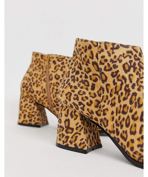 Vero Moda（-）の「Vero Moda leopard print block heel boots（ブーツ）」 - WEAR