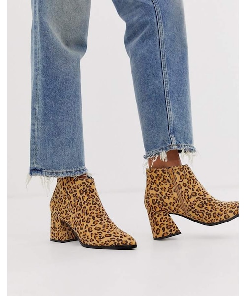 Vero Moda（-）の「Vero Moda leopard print block heel boots（ブーツ）」 - WEAR