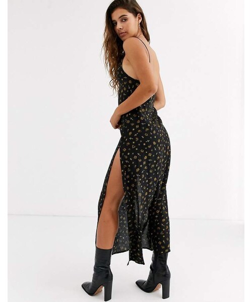 MOTEL（モーテル）の「Motel maxi cami dress with split in astrology print（ワンピース ...