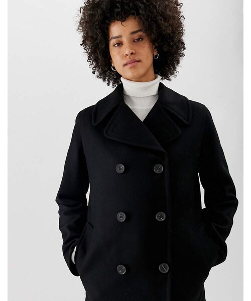 Gloverall（グローバーオール）の「Gloverall Reefer double breasted coat in wool ...