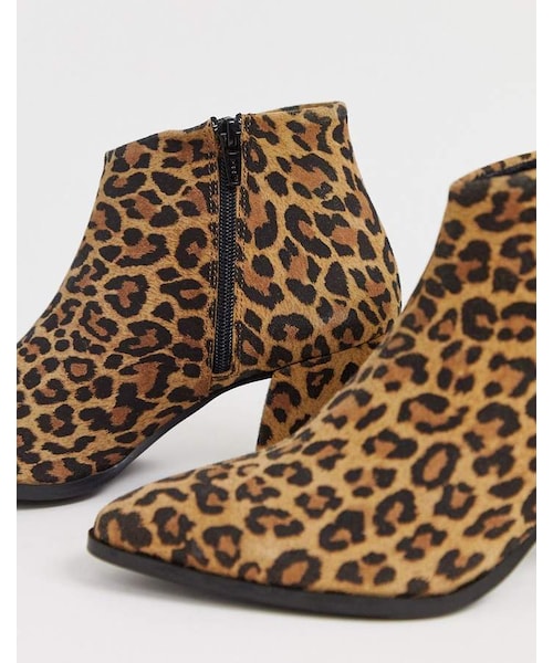 Vero Moda（-）の「Vero Moda leather leopard print boots（ブーツ）」 - WEAR