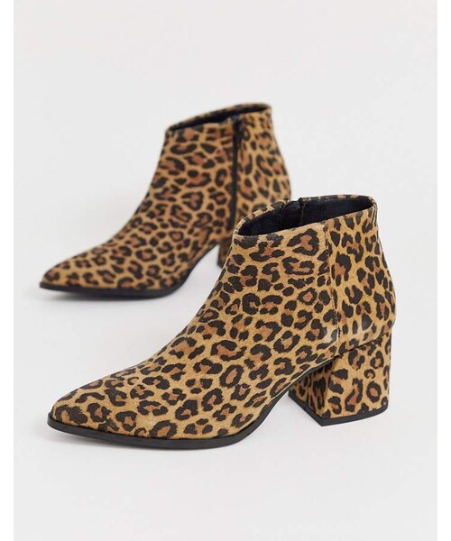 Vero Moda（-）の「Vero Moda leather leopard print boots（ブーツ）」 - WEAR