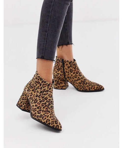 Vero Moda（-）の「Vero Moda leather leopard print boots（ブーツ）」 - WEAR