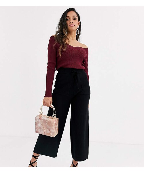 Fashion Union（-）の「Fashion Union Petite knitted wide leg pants two-piece ...