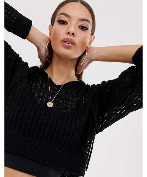 asos（エイソス）の「Asos Design ASOS DESIGN two-piece mesh super cropped hoody ...