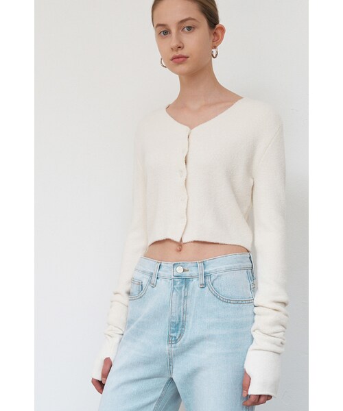 DIAGONAL（ダイアゴナル）の「[10/31순차배송][19FW] crop knit cardigan_ ivory（）」 - WEAR