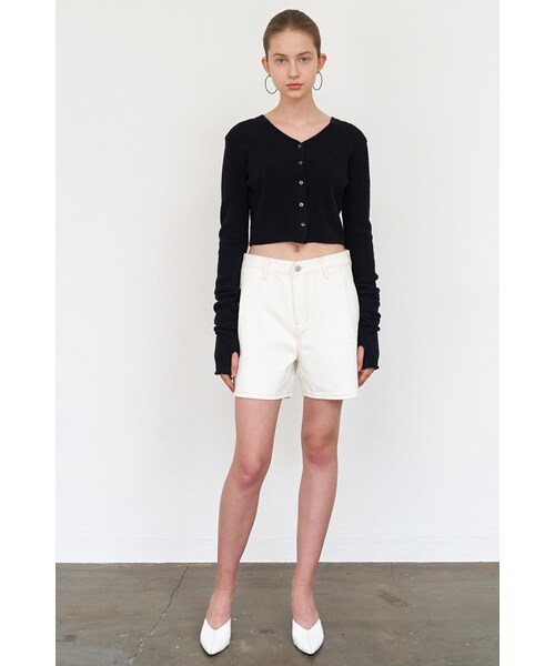 DIAGONAL（ダイアゴナル）の「[19FW] tuck denim shorts_white（）」 - WEAR