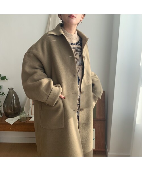 no brand（ノーブランド）の「【NOKCHA original】wool over coat/moca beige_no0048 ...