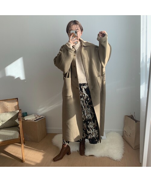 no brand（ノーブランド）の「【NOKCHA original】wool over coat/moca beige_no0048 ...