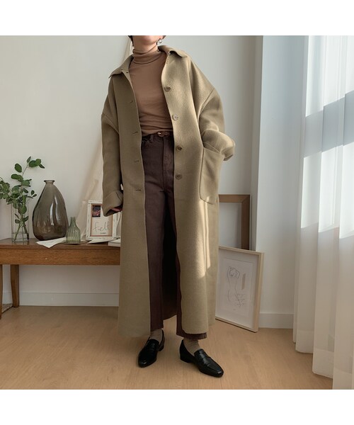 no brand（ノーブランド）の「【NOKCHA original】wool over coat/moca beige_no0048 ...