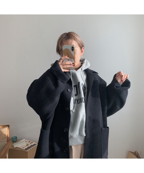 no brand（ノーブランド）の「【NOKCHA original】wool over coat/deep navy_no0049 ...
