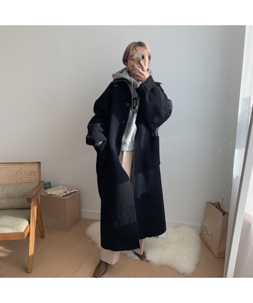 no brand（ノーブランド）の「【NOKCHA original】wool over coat/deep navy_no0049 ...
